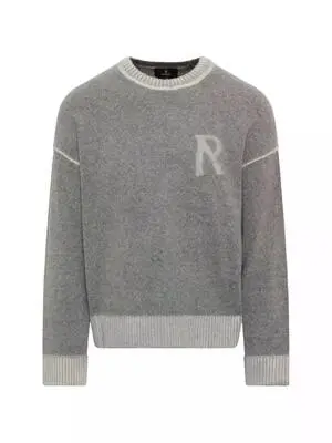 REPRESENT Logo Jacquard Knit Crew Neck Sweater
