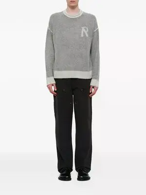 REPRESENT Logo Jacquard Knit Crew Neck Sweater
