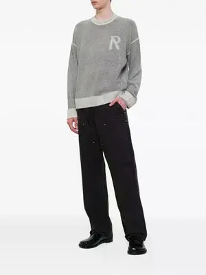REPRESENT Logo Jacquard Knit Crew Neck Sweater