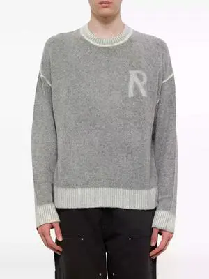 REPRESENT Logo Jacquard Knit Crew Neck Sweater