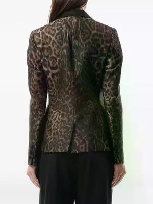 LANVIN Leopard Print Peak Lapel Blazer