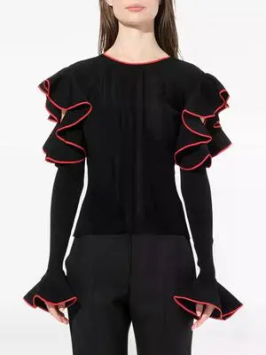 Alexander McQueen Ruffled Sleeve Sweater