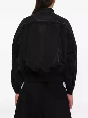Sacai Denim Jacket With Zip-fastening Sleeve Pocket - Black