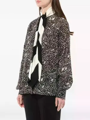 Givenchy Leopard Print Scarf Detail Shirt