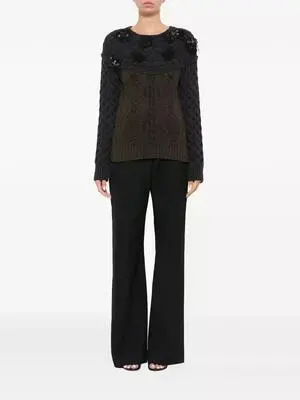 LANVIN Embroidered Cable-knit Sweater