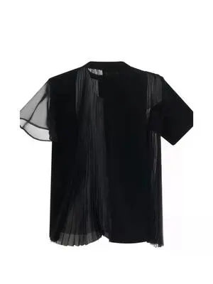 Sacai Text-print Sheer-panel T-shirt