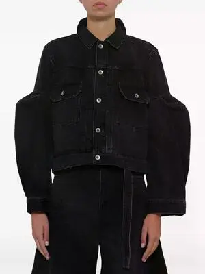 Sacai Puff-sleeve Denim Jacket - Black