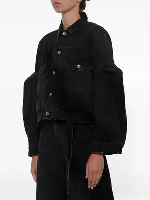 Sacai Puff-sleeve Denim Jacket - Black