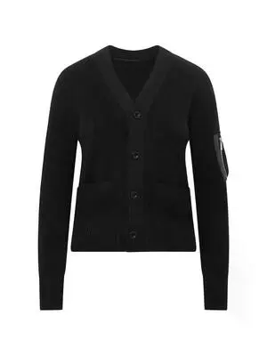 Sacai Panelled V-neck Cardigan - Black