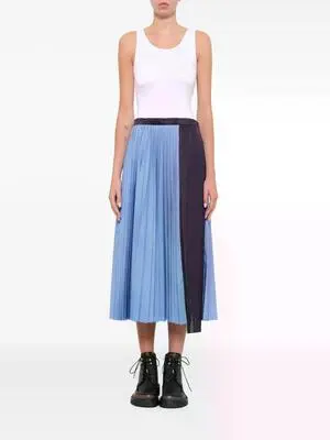 Sacai Draped Detail Pleated Midi Skirt