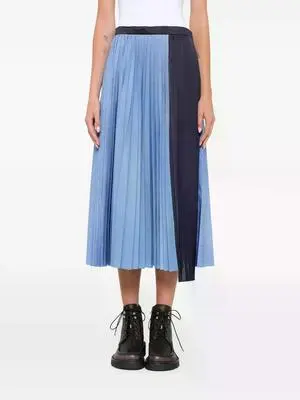 Sacai Draped Detail Pleated Midi Skirt