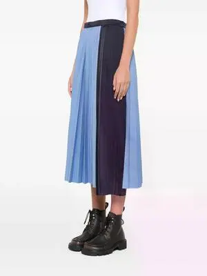 Sacai Draped Detail Pleated Midi Skirt