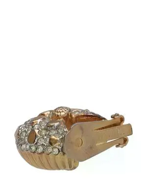 KENNETH JAY LANE Tone Crystal Embellished Shell Clip-on Earrings
