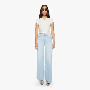 MOTHER The Ditcher Roller Zip Skimp Wide Leg Jeans - Blue