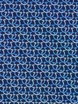 FERRAGAMO Gancini Print Silk Tie - Blue