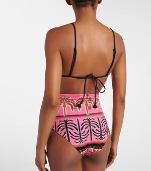 Johanna Ortiz Embroidered Triangle Bikini Top - Multicoloured