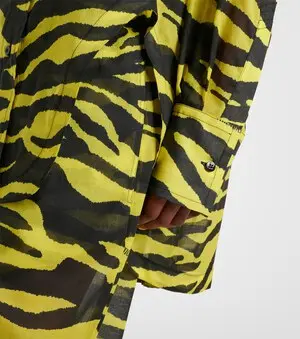 Attico Cotton Muslin Animal Print Shirt