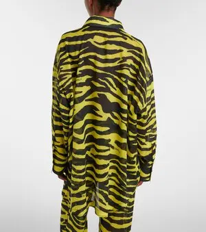 Attico Cotton Muslin Animal Print Shirt