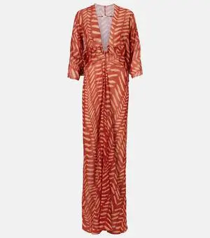 Johanna Ortiz Printed Georgette Maxi Dress - Red