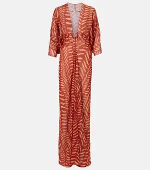 Johanna Ortiz Printed Georgette Maxi Dress - Red