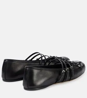 Gucci Horsebit Leather Ballet Flats - Black