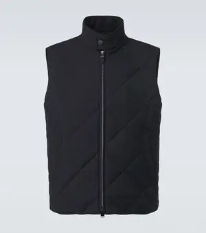 Canali Quilted Puffer Vest - Blue