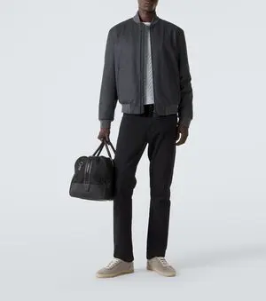 Canali Dark Wool Bomber Jacket