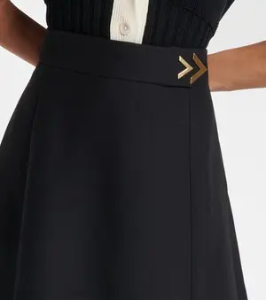 Valentino Garavani Vgold Crepe Couture Midi Skirt - Black