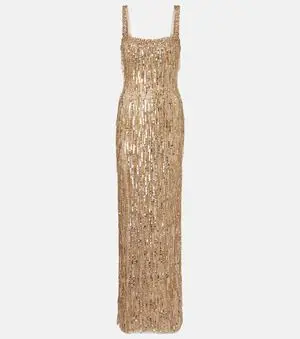 Jenny Packham Fleur Sequin Gown - Gold