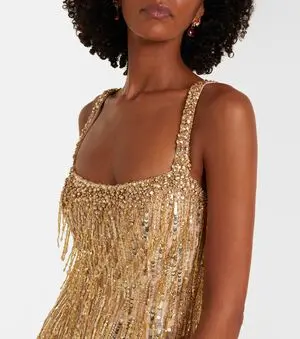 Jenny Packham Fleur Sequin Gown - Gold