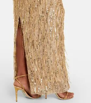 Jenny Packham Fleur Sequin Gown - Gold