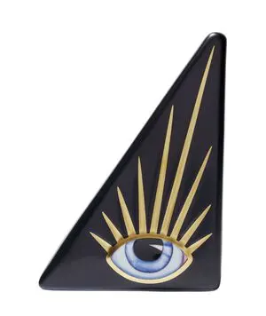 L'Objet Lito Gold-plated Porcelain Bookend Blue