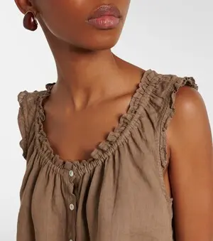 Velvet By Graham & Spencer Tana Linen Shirt - Brown