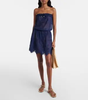 Melissa Odabash Isla Cotton-blend Lace Romper