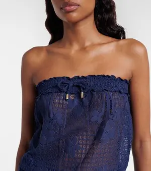Melissa Odabash Isla Cotton-blend Lace Romper