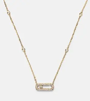 Messika Move Uno 18kt Yellow And Diamond Necklace - Gold