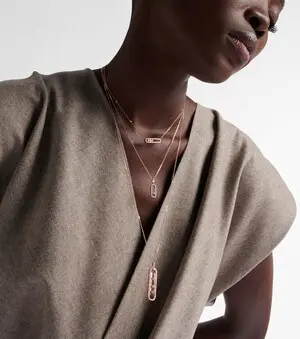 Messika Move Uno Large 18kt Rose Diamond Necklace