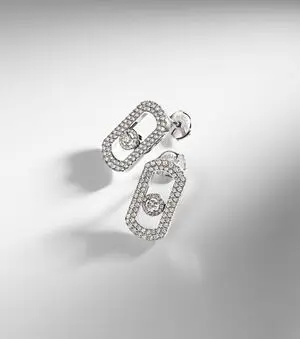 Messika So Move 18kt White Gold Diamond Earrings - Silver