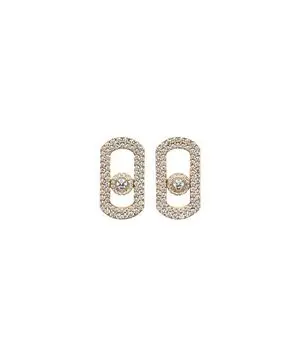 Messika So Move 18kt Yellow Gold Diamond Earrings Silver