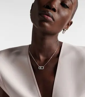 Messika So Move 18kt White Gold Chain Necklace With Diamonds