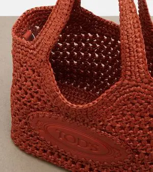 TOD'S Small Woven Tote Bag - Pink