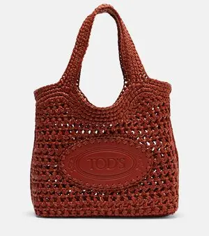 TOD'S Small Woven Tote Bag - Red