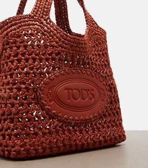 TOD'S Small Woven Tote Bag - Red