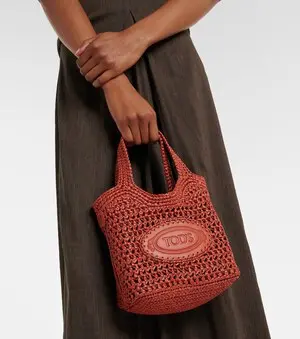 TOD'S Small Woven Tote Bag - Red