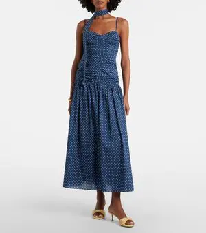 Posse Edie Polka-dot Midi Dress