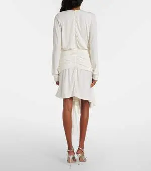 Christopher Esber Stone Pin Draped Jersey Minidress - White