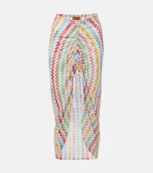 Missoni Zigzag Asymmetric Midi Skirt - Multicoloured