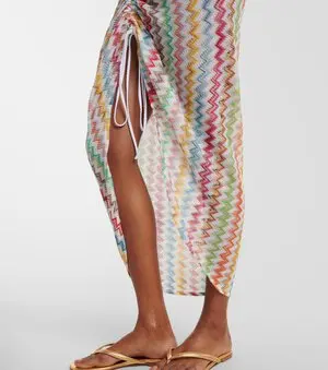Missoni Zigzag Asymmetric Midi Skirt - Multicoloured