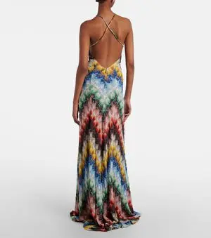 Missoni Zigzag Open-back Lamé Gown - Multicoloured