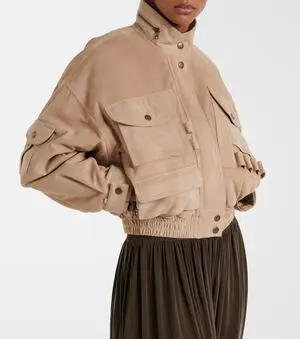 Balmain Suede Bomber Jacket